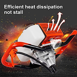 DC HOUSE 63CC Gas Powered Post Hole Digger with 8" Earth Auger Drill Bit, Post Hole Digger Auger Digging Tools, 2-3 Packages Shipping