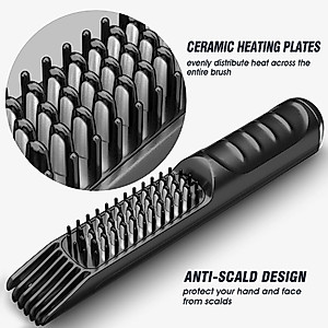 Cordless Beard Straightener, 3-in-1 Cordless Beard Straightening Comb - Brush for Men.