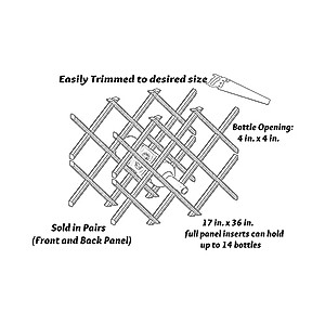14-Bottle Trimmable Wine Rack Lattice Panel Inserts in Unfinished Solid North American Red Oak