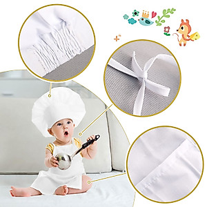 SPOKKI Baby Photography Prop, Chef Hat Apron Photo Props Costume Come with 2PCS Photography Hair Clips for Infant Twins | 6-24 Months (Boy)