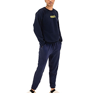 Spalding Men's Brand Logo Crew Neck Cotton Fleece Sweatshirt, Peacoat, M