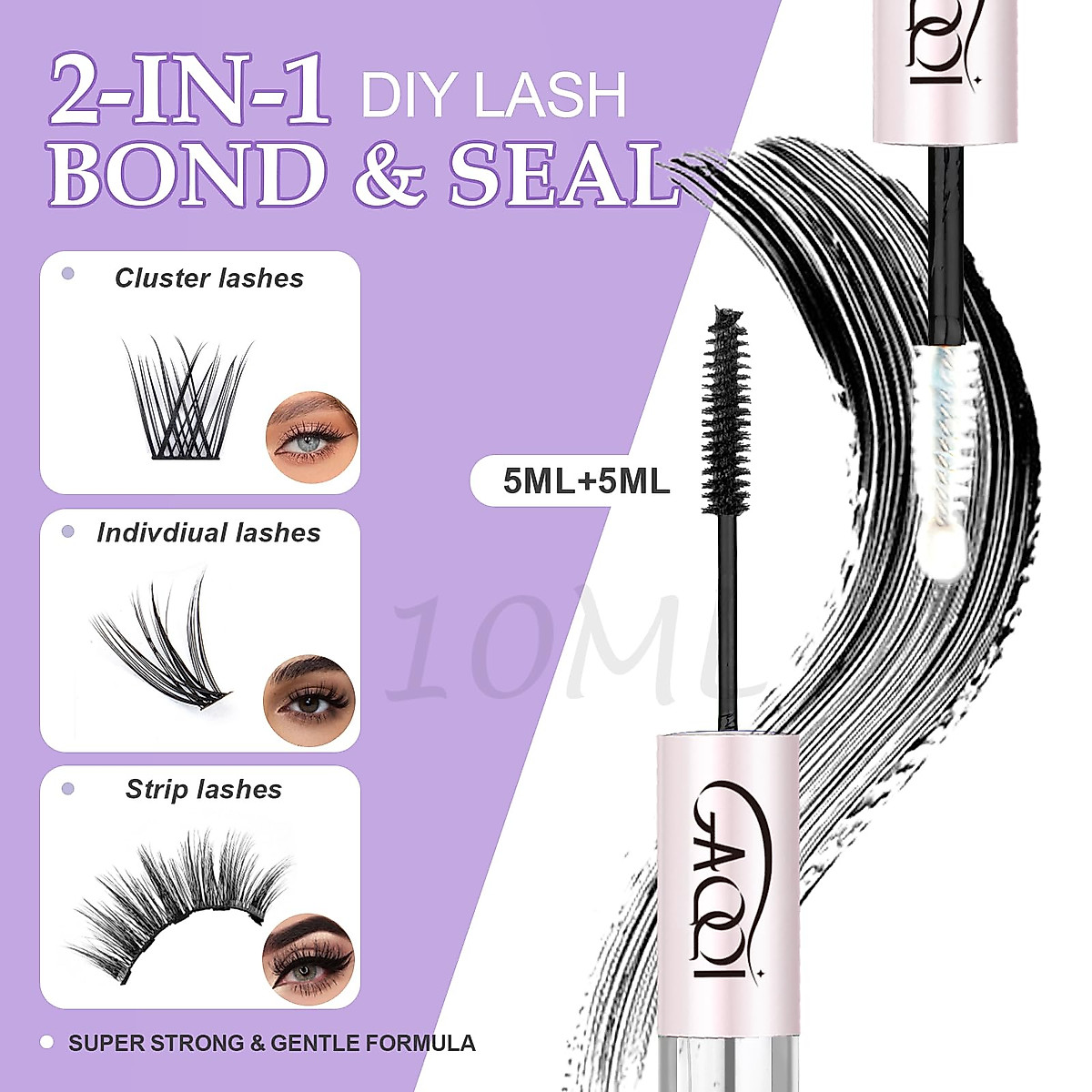 GAQQI Lash Clusters, Eyelash Clusters C Curl Cluster Lashes 120pcs 10-16mm Mixed Length, Wispy Cluster Eyelash Extensions Natural Individual Lashes