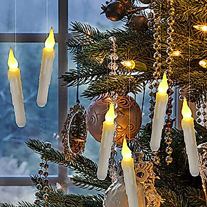 HAIDOLIANG 12 PCS Halloween Decorations Candles, 6.7" Floating LED Flameless Candles, Battery Operated Taper Candles, Harry Potter Candles Floating Terror Candles for Party Living Room Decorations