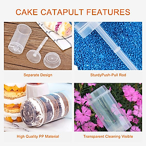 Csdtylh 24 Pack Cake Push Pop Containers with Lids, Reusable Cake Push Pops, Muti-purpose Push Pop Cake Containers, Plastic Cake Push-up Pop Shooter for Cupcake, Confetti, Homemade Ice Cream,Desserts