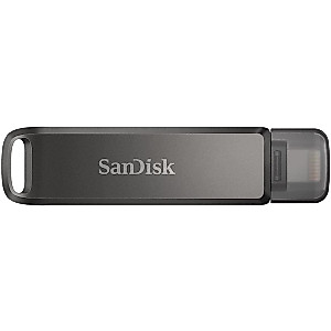 SanDisk 128GB iXpand Luxe Flash Drive for iPhone, iPad Tablet & USB TypeC Devices - 3.1 Dual Drive for Lightning & Type-C (NOT Type-A) SDIX70N-128G-GN6NE Bundle with 1 Everything But Stromboli Lanyard