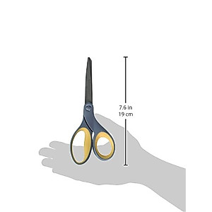 Westcott 8" Straight Titanium Bonded Scissors, Grey/Yellow, 2 Pack