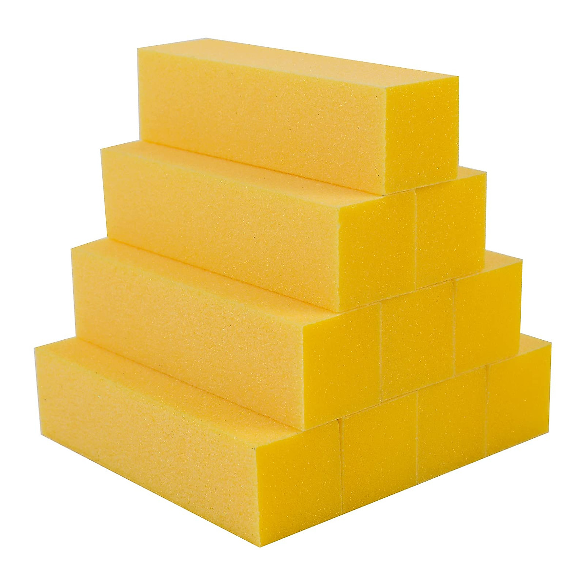 CHENYIYI 10 Packs Nail Buffer Block, Medium 150 Grit Nail Buffer for Natural and Acrylic Nails, 4 Sided Sanding Buffing Block for Gel Polish Nails, Professional Pedicure Manicure Buffer Kits (Yellow)