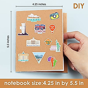 Epakh 100 Pack Mini Kraft Paper Notebook Unlined Pocket Kraft Notebook Blank Sketchbooks Travel Journal Notepad for Kids Classroom Students School Writing, 48 Pages, 24 Sheets,4.25 x 5.5 Inch (Brown)
