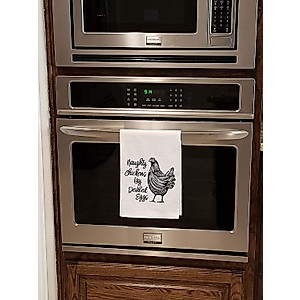 Honey Dew Gifts, Naughty Chickens Lay Deviled Eggs, Cotton Flour Sack Towel, 27 x 27 Inch, Made in USA, Funny Kitchen Towels, Livestock Decor, Humor Hand Towels, Farm Mom Gifts, Chicken Decor