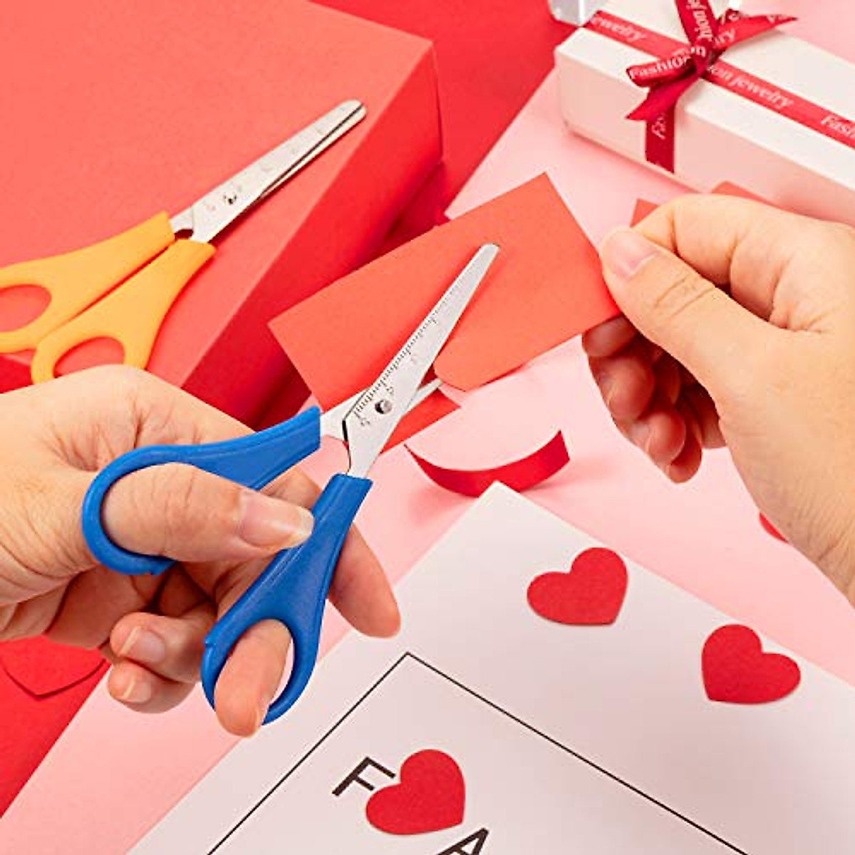 35 Pieces Multipurpose Scissors 2 Inch Blunt Tip Scissors Stainless Steel Paper Scissors with Comfort-Grip Handles for School Office Home, Class Scissors