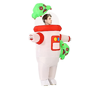GOOSH Creations Halloween Inflatable Costume Full Body Astronauts and Aliens Inflatable Costume with two aliens costume suitable for Halloween, Costume parties, Carnival, Cosplay, etc.