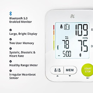Greater Goods Bluetooth Blood Pressure Monitor - Digital Smart BP Monitor with Greater Goods Balance Health App | Smart Blood Pressure Monitor with Backlit Screen and Arm Cuff | Designed in St. Louis