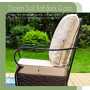 MFSTUDIO Patio Dining Chairs Set of 2,Outdoor Metal Swivel Chairs with Removable Cushions,Patio Rattan Wicker Decoration Chairs for Backyard,Balcony,Porch,Garden