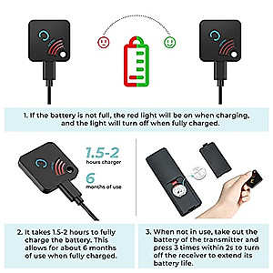 Key Finder, Esky 100dB Wireless Rechargeable RF Remote Finder with 197ft Working Range, 1 Transmitter and 5 Receivers Key Locator for Finding TV Remote, Keys, Pet, Ideal for Elder and Forgetful People