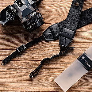 TARION Camera Shoulder Neck Strap Vintage Belt for All DSLR Camera Nikon Canon Sony Pentax Classic White and Black Weave (Upgraded Version)