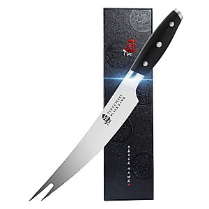 TUO Chef Knife - 6 inch Professional Kitchen Knife - Japanese Gyuto Knife - G10 Full Tang Handle - BLACK HAWK S Series with Gift Box
