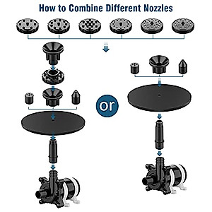 AISITIN 12W Powerful Solar Fountain Pump, Solar Water Fountain with Multiple Nozzles Outdoor Solar Fountain Pump Kit for Bird Bath Pond Pool Garden Decoration