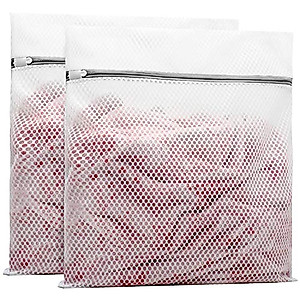 2Pcs Durable Honeycomb Mesh Laundry Bags for Delicates 24 x 24 Inches (2 XX-Large)