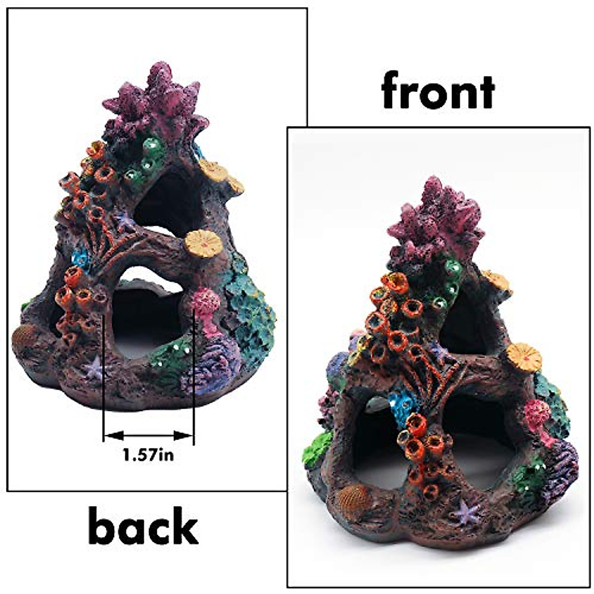 Aihotim Coral Aquarium Reef Decoration - Resin Fish Tank Mountain Cave Ornaments Betta Fish Sleep Rest House Hide Play Breed…