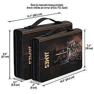 Jesuspirit Bible Cover for Men - Large & XLarge Size Personalized Leather Bible Case for Men - Bible Case for Christian, Father's Day Inspirational Scripture Gifts
