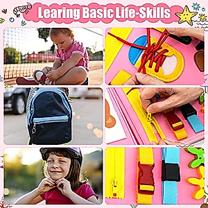 PWRNSPUS Montessori Busy Board for Toddlers, Toys for Girls & Boys Gifts, Autism Educational Airplane Car Travel Toys, Sensory Toys, Preschool Activities for Learning Fine Motor Skills