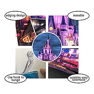 Castle Backdrop 7x5ft Beautiful Castle Night View Photography Background for Children and Girl Birthday Party Photo Video Shooting Props BV037