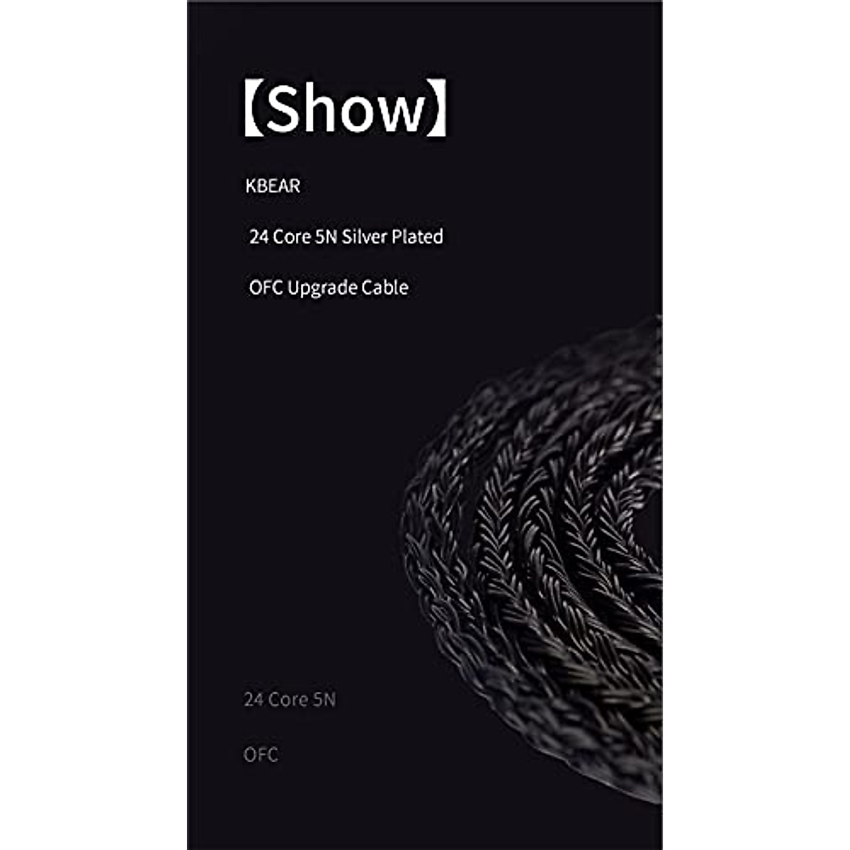 24 Core 2PIN Earphone Cable-KBEAR [Show] Upgrade Cable, 5N OFC Silver Plated Cable, IEM Detachable Cable with2.5mm Plug, Suit for AS06 AS10 ZS10 T2 PRO I3Pro Starsea Aurora Meteor (2PIN2.5, Black)