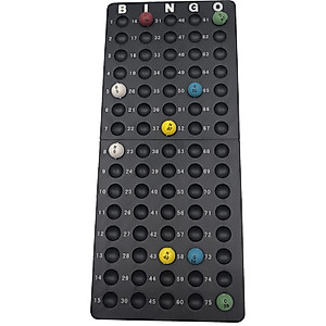 Yuanhe Bingo Board Ball Holder - for 3/5" Bingo Balls, Bingo Master Board Balls Tray Rack for Bingo Game, Great for Parties, Family Game Nights
