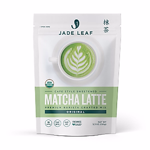 Jade Leaf Organic Matcha Latte Mix - Cafe Style Sweetened Blend - Sweet Matcha Green Tea Powder (5.3 Ounce)