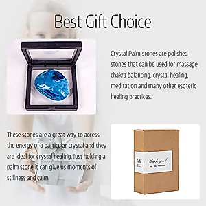 Gbuxska Blue Lace Agate Crystal Stone, Natural Blue Worry Stone Crystals and Healing Stones for Anxiety, Irregular Shape