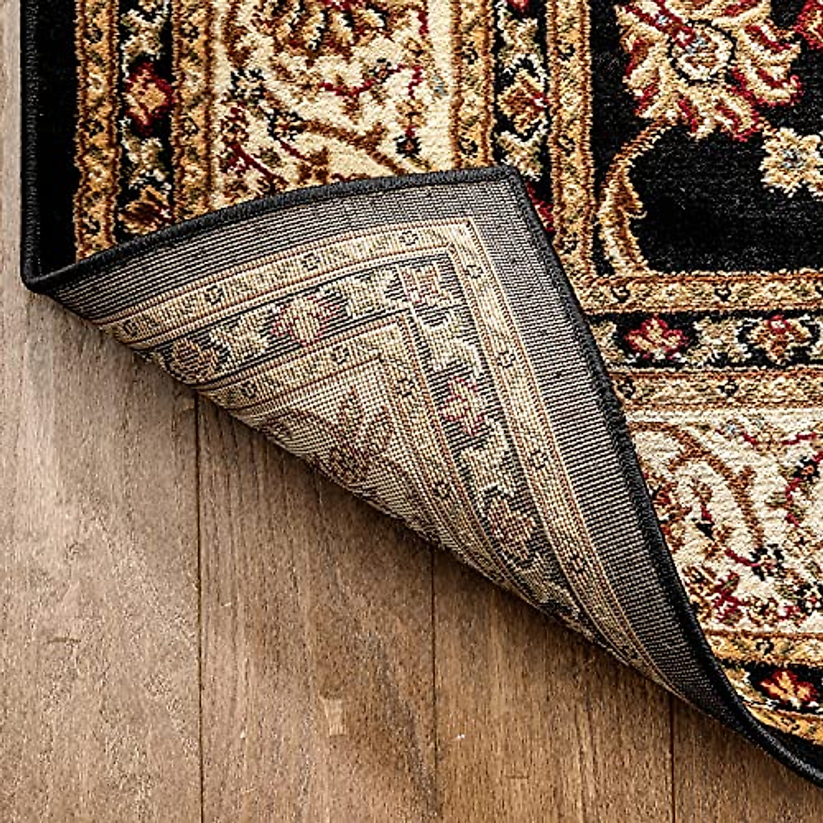 Noble Sarouk Black Persian Floral Oriental Formal Traditional Rug 3x10 ( 2'7" x 9'6" Runner ) Easy to Clean Stain Fade Resistant Shed Free Modern Contemporary Transitional Soft Living Dining Room Rug