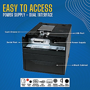 SNBC BTP-M300D Impact USB and Serial Port POS Receipt Printer Black 132084 Manual Cutter