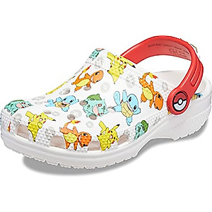 Crocs Classic Pikachu Clogs, Pokemon Shoes for Kids K WHI/MLTI, White/Multi, Numeric_6 US Unisex Big