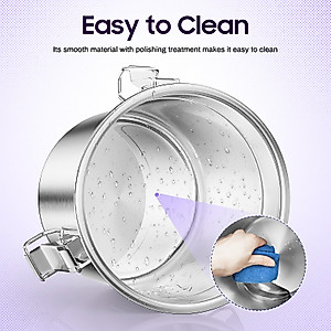 LINISHOP 304 Stainless Steel Airtight Canister Airtight Cereal Container Food Storage Container Metal Kitchen Rice Flour Milk Storage Bucket Silver New (6L)