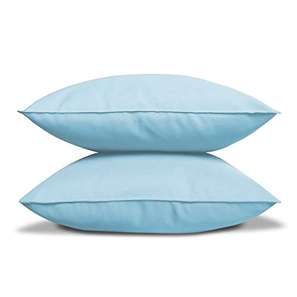 Outdoor Decorative Throw Pillow Pack of 2 Stuffed Throw Pillows UV Resistant Weather Resistant Complete Pillow with Polyester Fill Insert (Solid 18" x 18", Sky Blue)