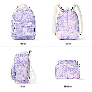 Choco Mocha Purple Small Backpack for Girls, Travel Mini Backpack Purse for Teen Girls Cute Bookbag 11 Inch, Tie Dye