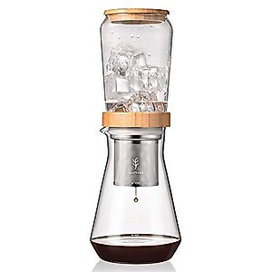 Soulhand Iced Coffee Maker | Quick Brew Drip Coffee Maker with Adjustable Rate Dripper for Coffee and Tea | Borosilicate Glass Cold Brew Maker with Stainless Steel Filter for Home, Office - 28oz/800ML