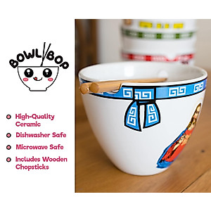 Bowl Bop Jesus Can I Get A Ramen? Japanese Ceramic Dinnerware Set | Includes 16-Ounce Ramen Noodle Bowl and Wooden Chopsticks | Asian Food Dish Set for Home & Kitchen | Funny Religious Gifts