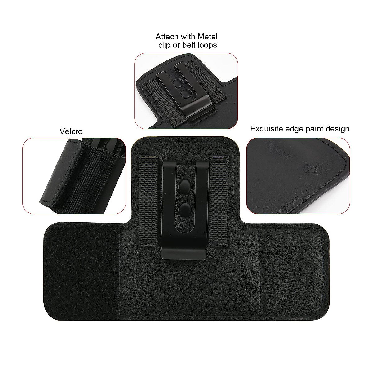 Beautyflier Black Soft Leather Stethoscope Holder with Clip for All Models: Littmann, ADC, MDF, Adscope, Perfect for Physicians, Nurses, EMT, Medical Nursing Students, Work with Comfort (Black)