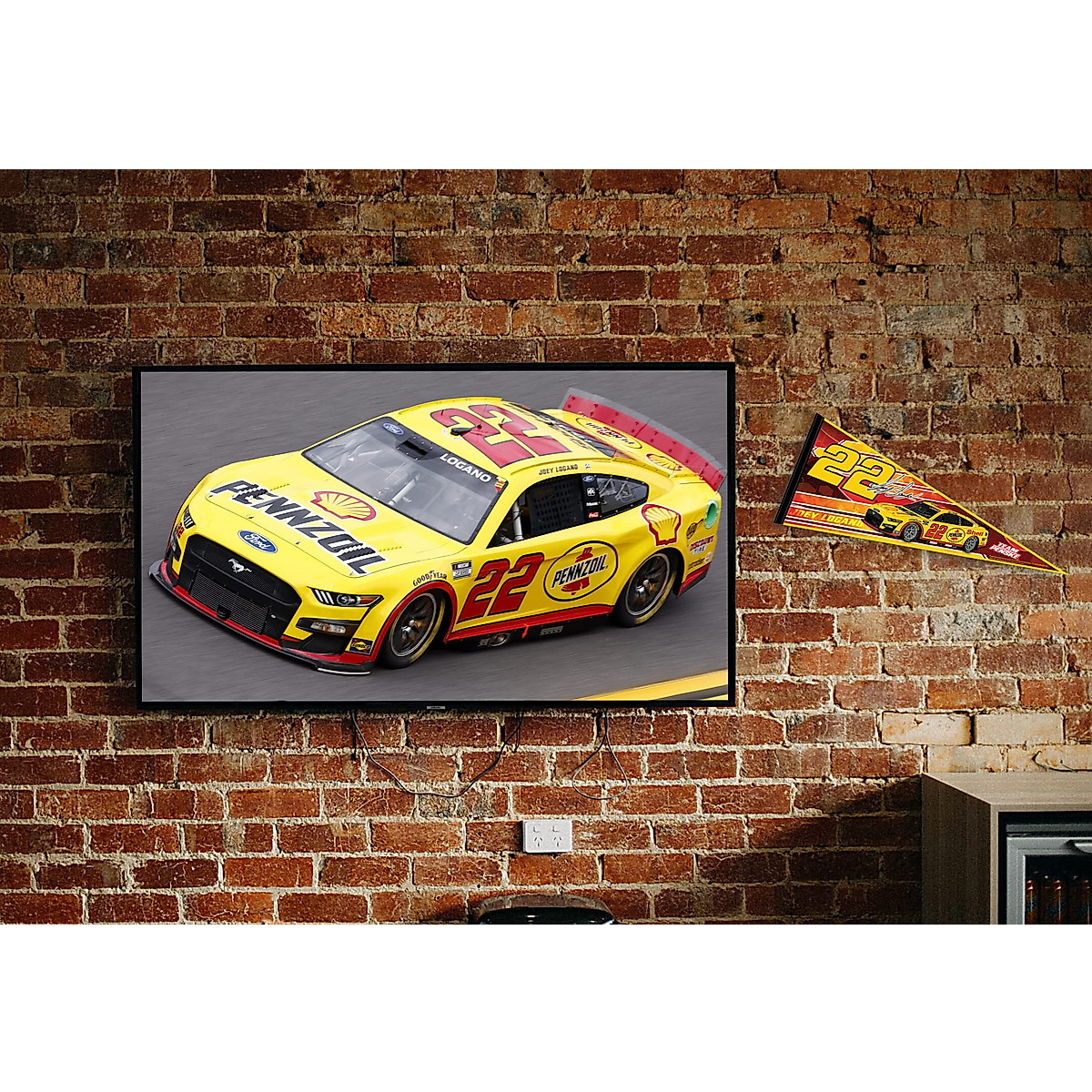 Rico Industries Joey Logano No. 22 Premium 12”x30” Felt Wall Pennant Flag – Display Your NASCAR Fandom in your Home, Garage, Office or Man Cave