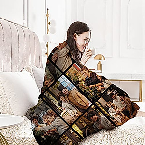 Yoke Style Custom Photo Blankets for Mom, Mothers Day Customized Throw Blankets with Pictures, Personalized Christmas Birthday Gifts for Mother in Law, Kids, Grandma - 9 Photos Collage