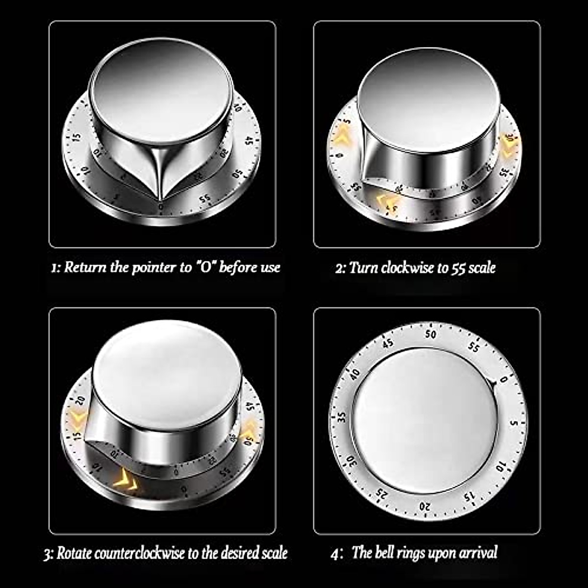 JOYWB Kitchen Timer, Chef Cooking Timer Clock with Loud Alarm, Mechanical - Magnetic Backing,