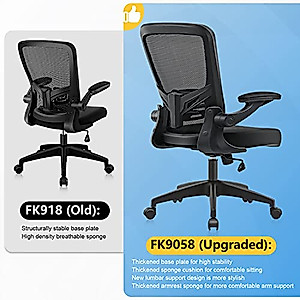 FelixKing Office Chair, Ergonomic Desk Chair with Adjustable Height and Lumbar Support Swivel Lumbar Support Desk Computer Chair with Flip up Armrests for Conference Room (Black)