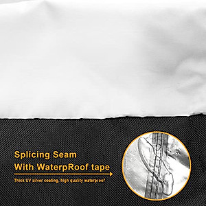 Patio Furniture Covers Waterproof for Outdoor Table - 420D Heavy Duty Fabric Patio Table Covers - Fit as Outdoor Dining Table Cover and Patio Coffee Table Covers (110"L x 84"W x 28"H )