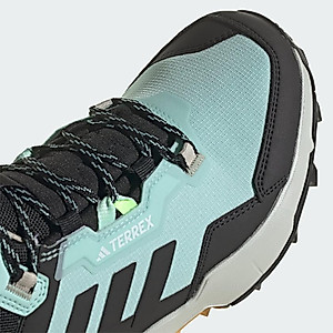 adidas Women's Terrex AX4 Mid Gore-Tex Sneaker, Semi Flash Aqua/Core Black/Preloved Yellow, 11