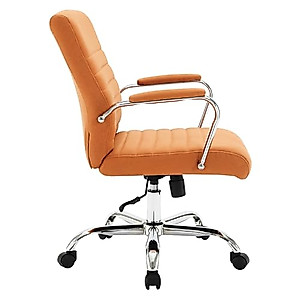 OSP Home Furnishings Adjustable Mid-Back Home Office Chair, Orange