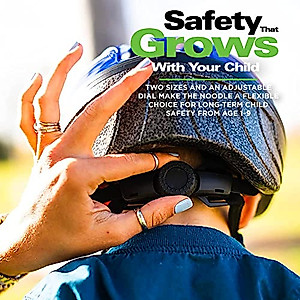 Joovy Noodle Bike Helmet for Toddlers and Kids Aged 1-9 with Adjustable-Fit Sizing Dial, Sun Visor, Pinch Guard on Chin Strap, and 14 Vents to Keep Little Ones Cool (Small, Blueberry)