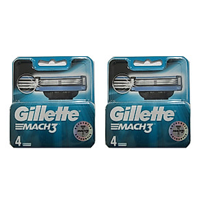 Gillette Mach3 Razor Blades for Men, Pack of 4 Refill Blades (2 Packs)
