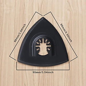 SING F LTD 2Pcs Oscillating Multi-Tool Triangular Sanding Pads 90mm Hook & Loop Sanding Disc Pads Compatible with Dewalt Stanley Bosch