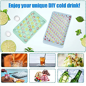 ZUJOE Ice Cube Tray, Ice Trays for Freezer With Lid and Bin Circle Ice Cube Mold Maker Round Ice Mold Cooling Cocktails, Whiskey, Tea, Coffee(3 Pack ice trays)